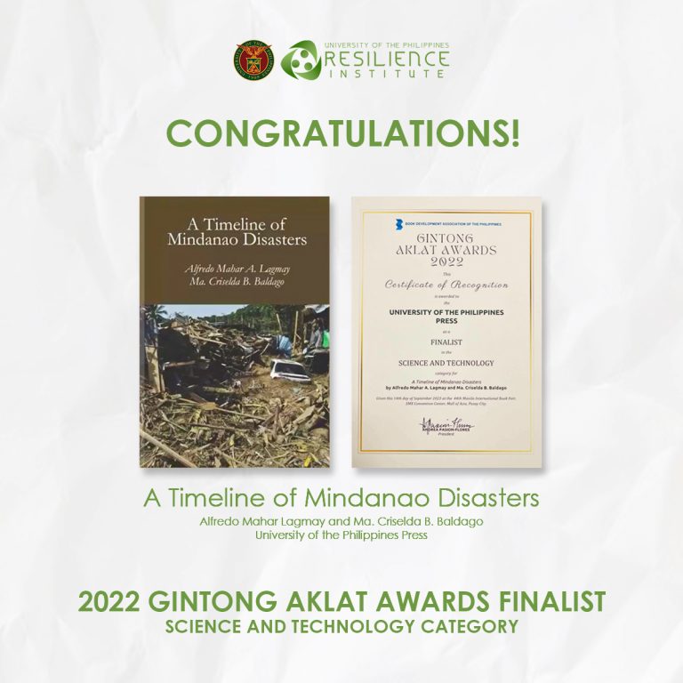 Dr. Mahar Lagmay’s “A Timeline of Mindanao Disasters” a Finalist in the ...